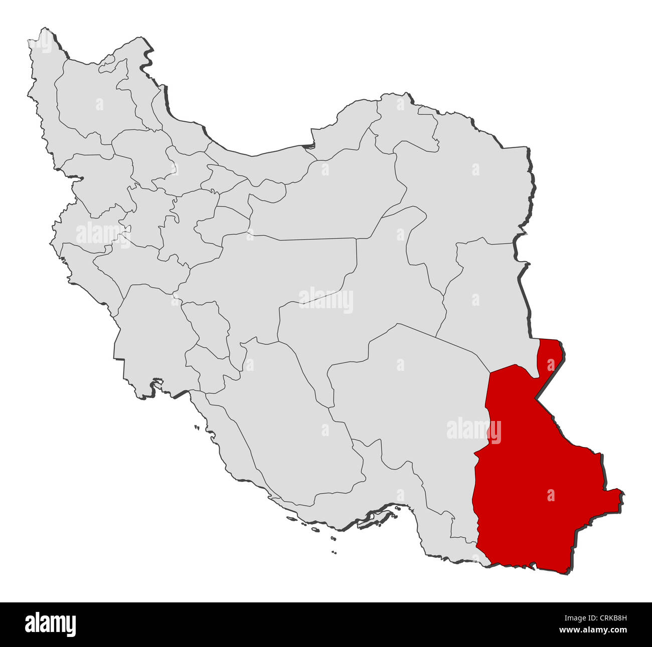 Political map of Iran with the several provinces where Sistan and ...