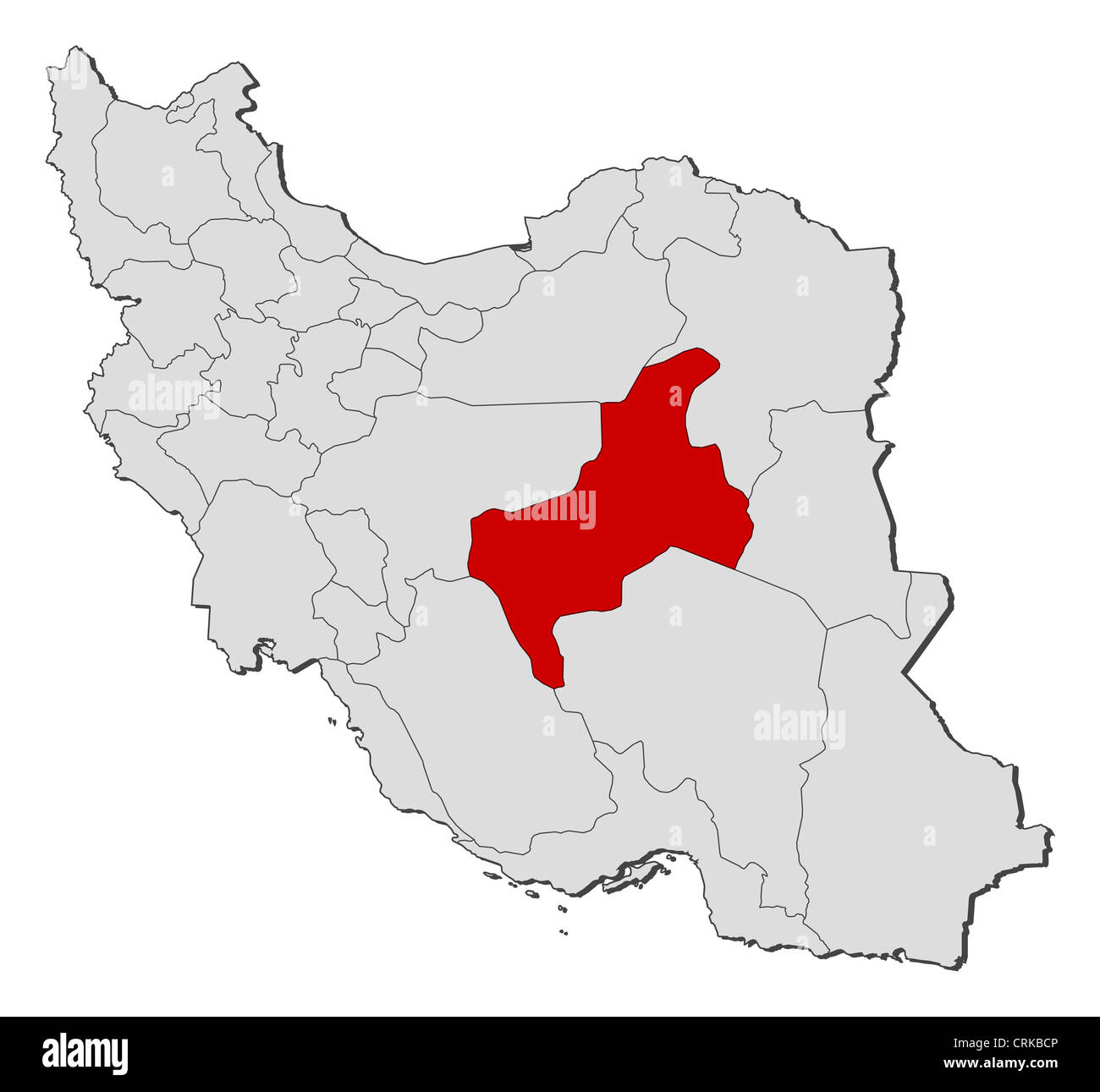 Political map of Iran with the several provinces where Yazd is ...