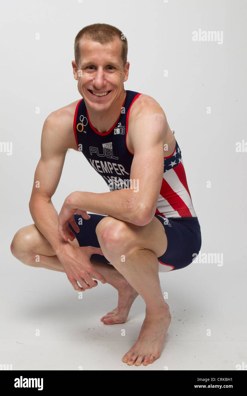 Triathlete Hunter Kemper at the Team USA Media Summit in Dallas, TX in ...