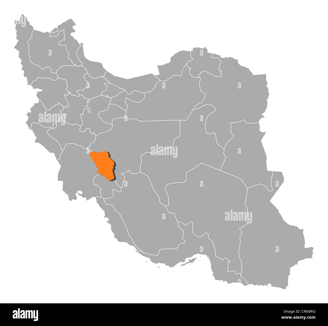 Political map of Iran with the several provinces where Chaharmahal and ...