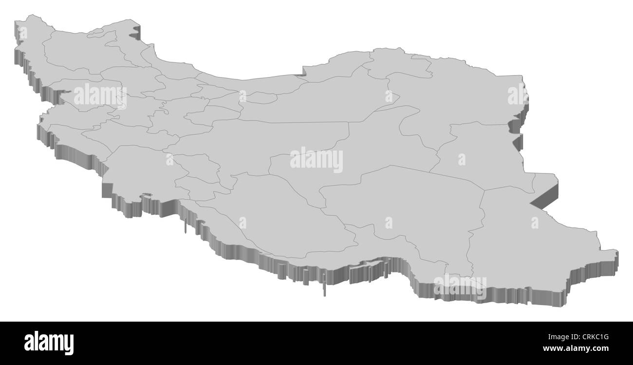 Political map of Iran with the several provinces Stock Photo - Alamy