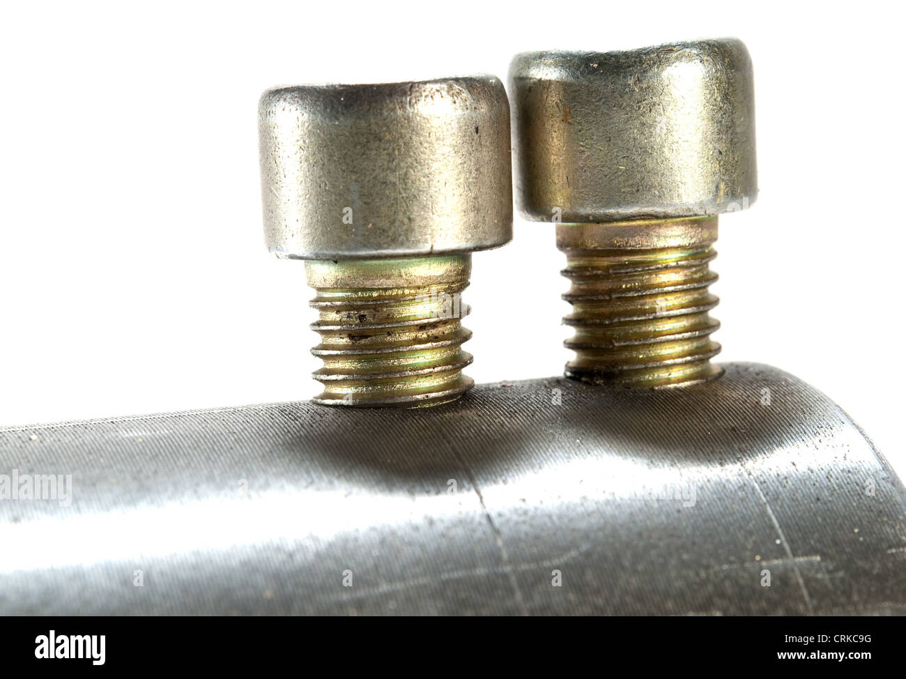 two rustic screw-bolt close up Stock Photo - Alamy