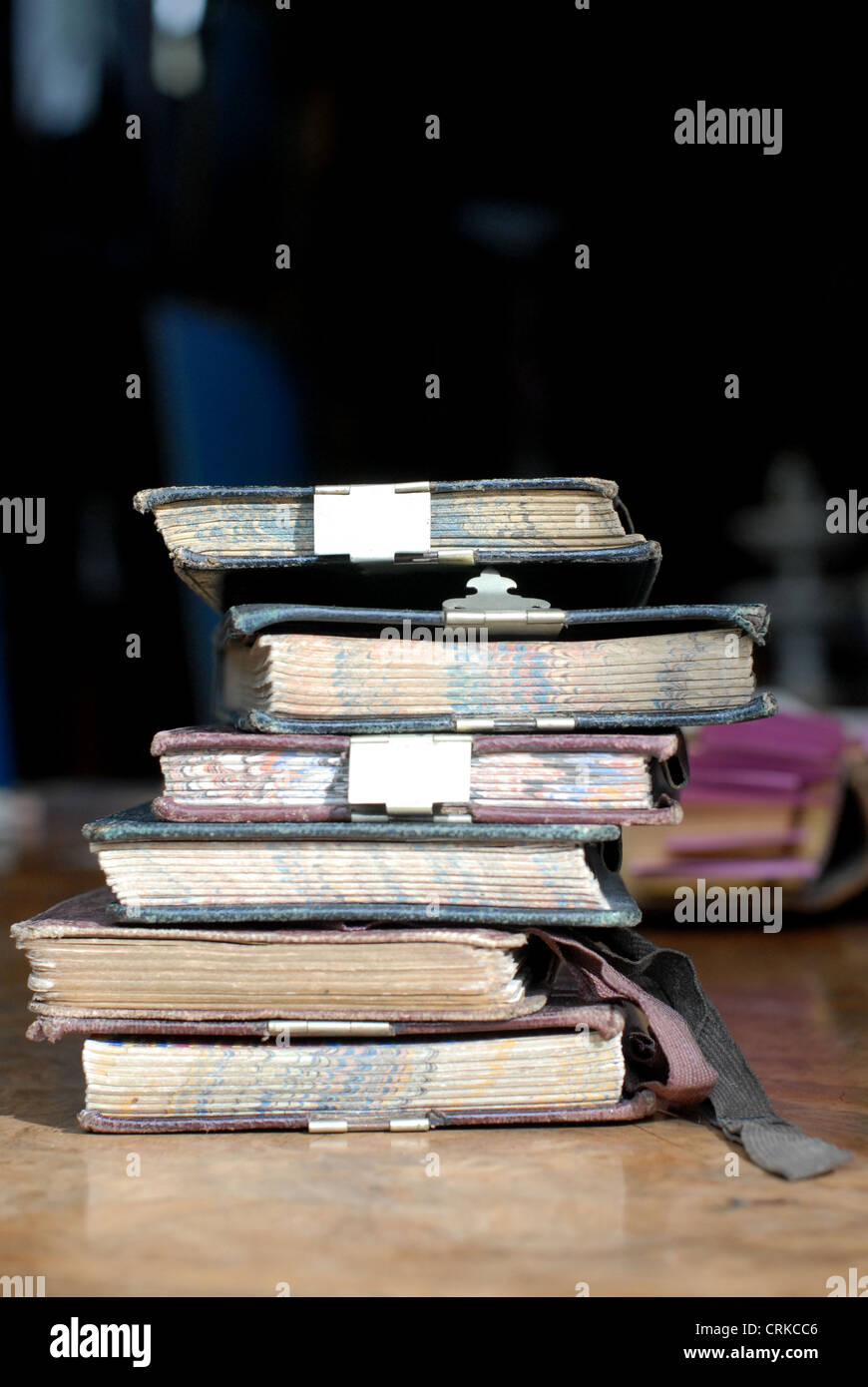 Antique books piled up Stock Photo - Alamy