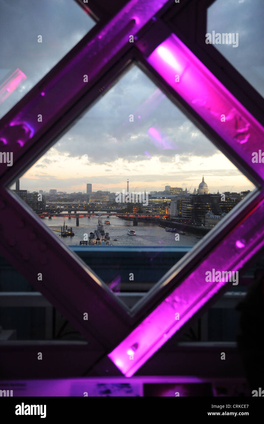 New LED lighting display on Tower Bridge. Champagne 'sundowner 'evening ...
