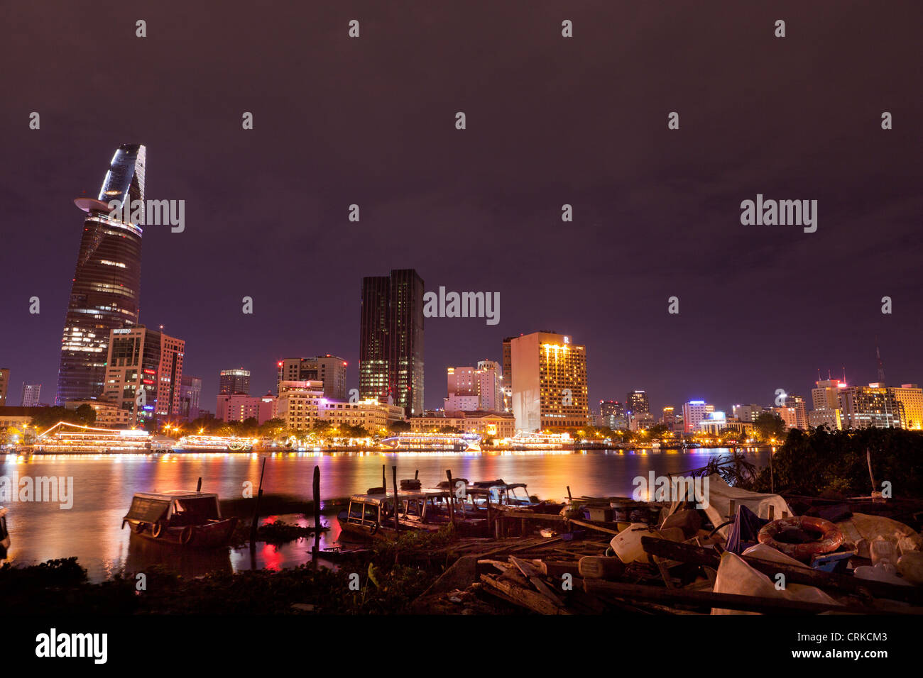 Skyline on the Saigon River, HCMC, Vietnam Stock Photo - Alamy