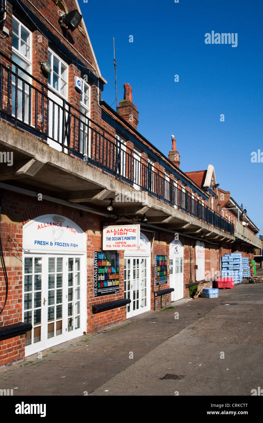 Fish Merchants at the Harbour Scarborough North Yorkshire England Stock ...