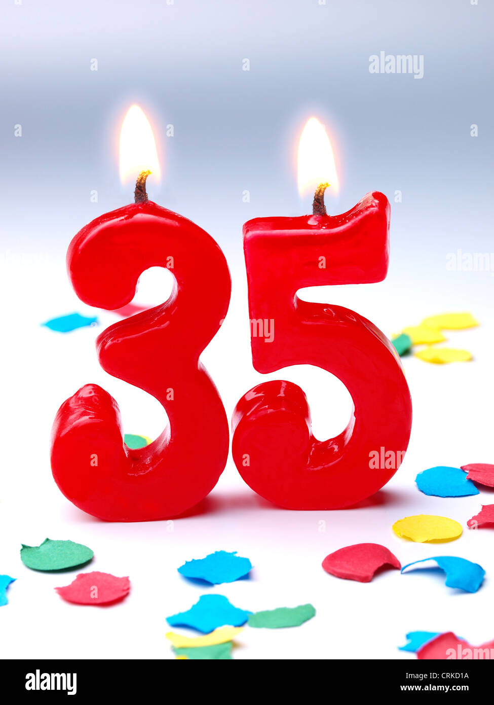 Birthday-anniversary candles showing Nr. 35 Stock Photo - Alamy