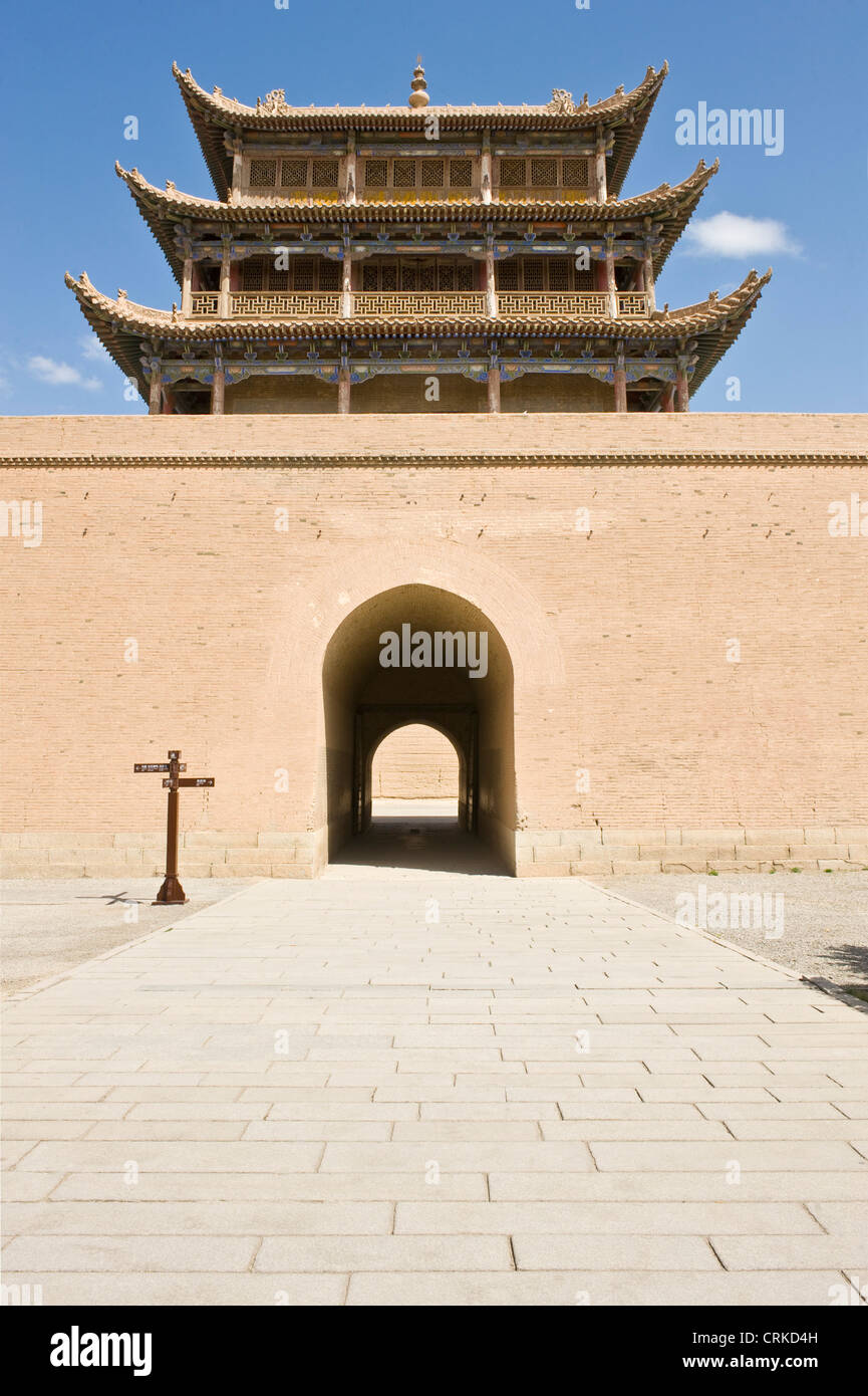 The Guanghua Gate located within the Guan City of Jiayuguan Stock Photo ...