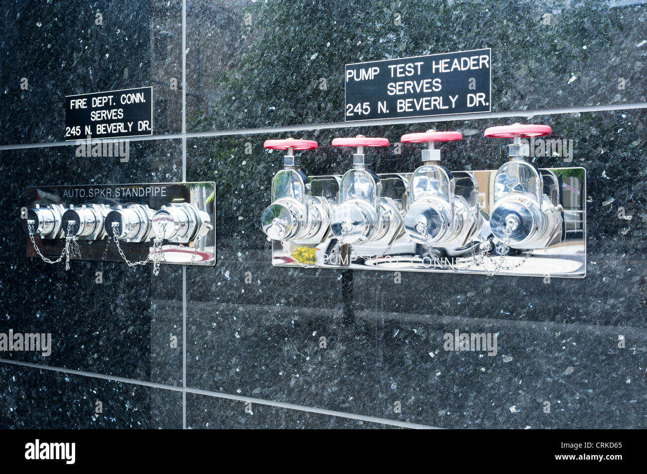 Fire services pump connection on Rodeo Drive Stock Photo - Alamy