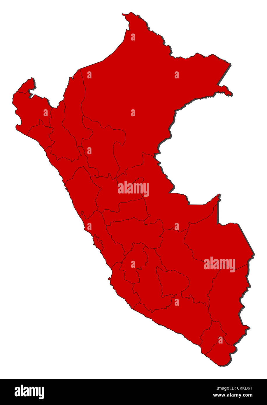 Political map of Peru with the several regions Stock Photo - Alamy