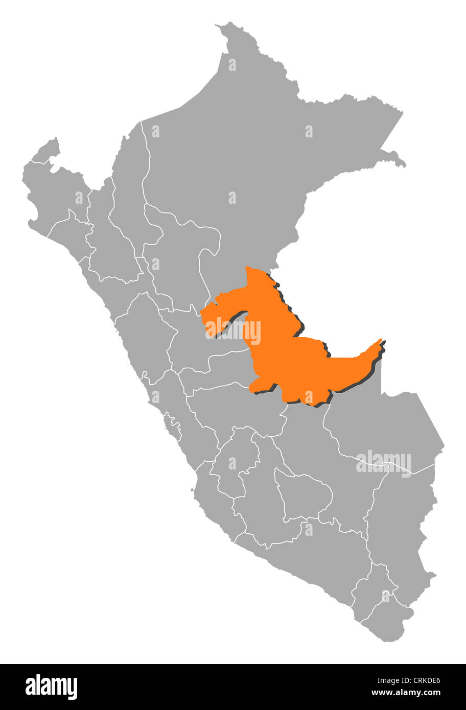Political map of Peru with the several regions where Ucayali is ...