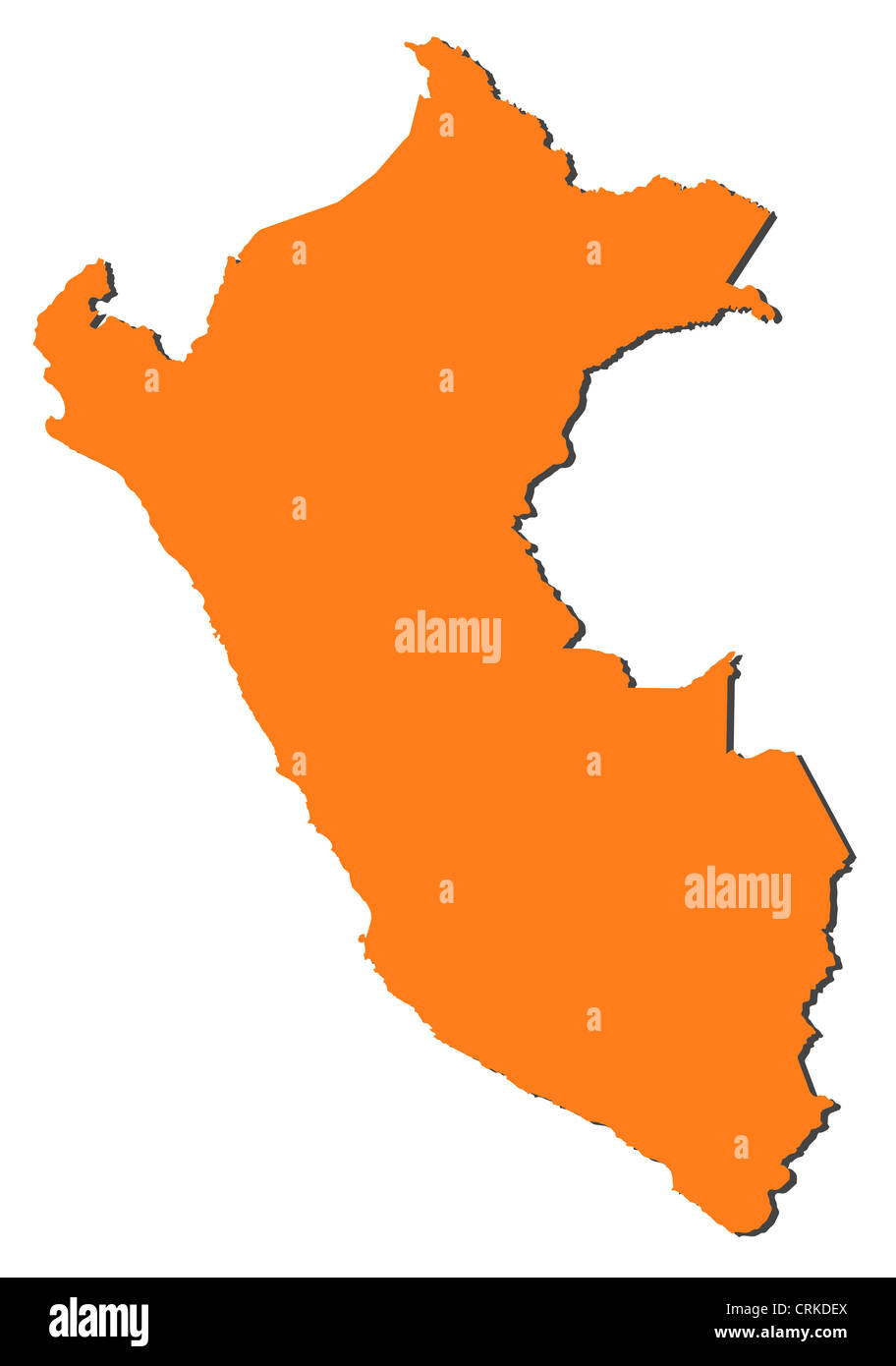 Political map of Peru with the several regions Stock Photo - Alamy
