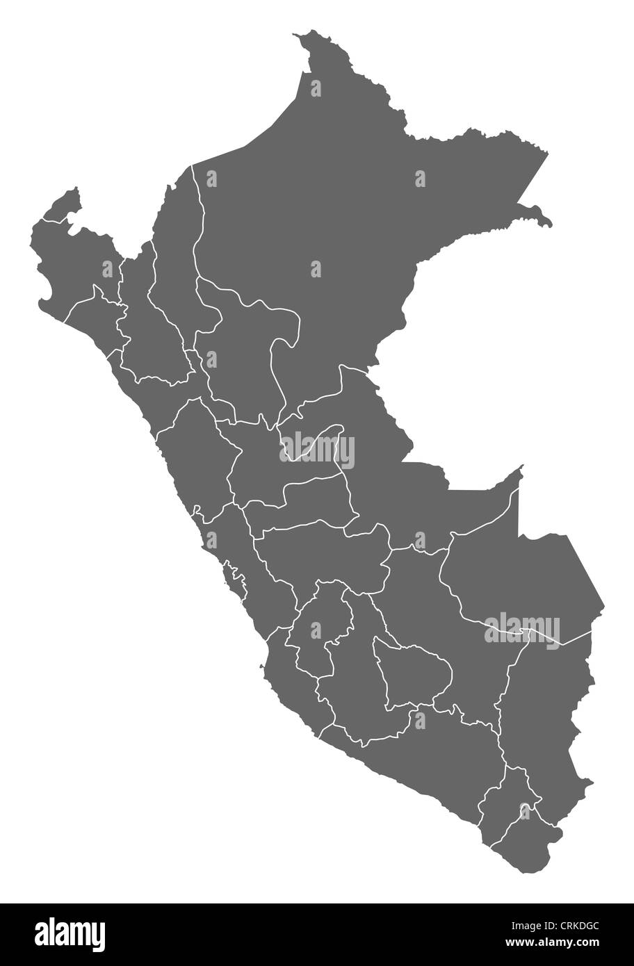 Political map of Peru with the several regions Stock Photo - Alamy