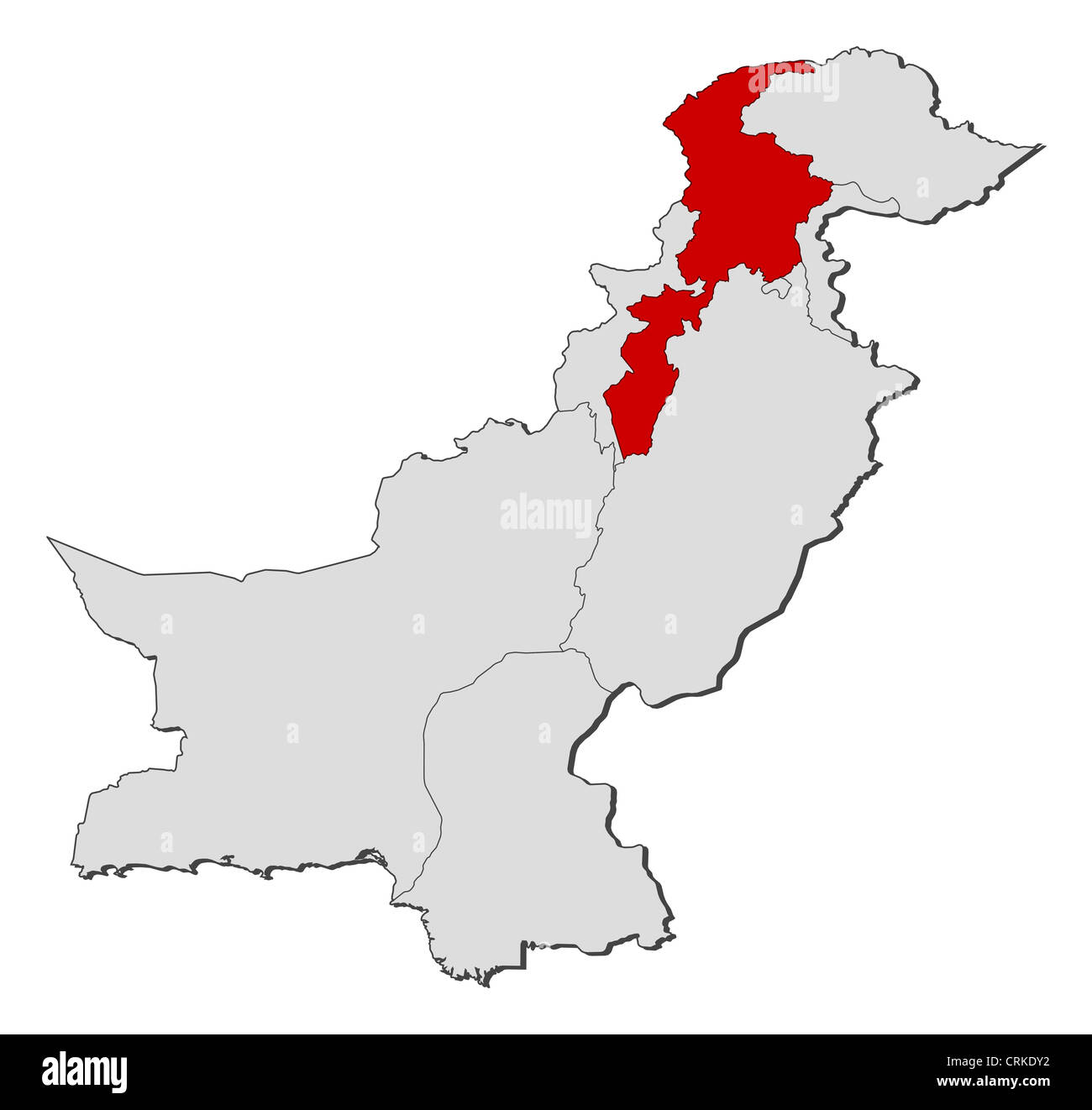 Political map of Pakistan with the several provinces where Khyber ...