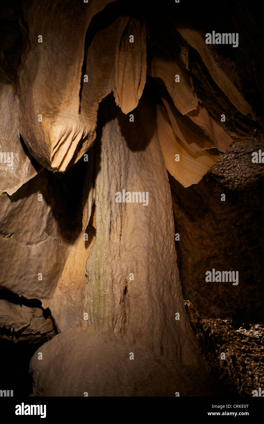 Stalactites, stalagmites and sinter forms in the cave Punkva, Moravian ...