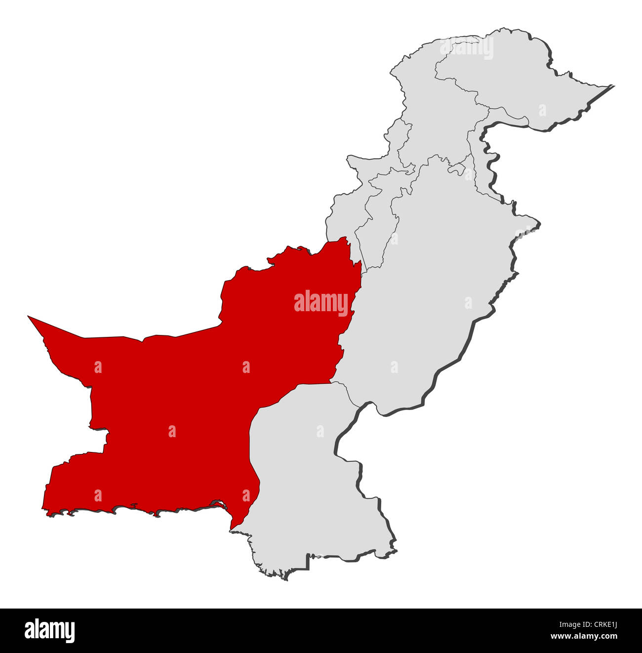 Political map of Pakistan with the several provinces where Balochistan ...