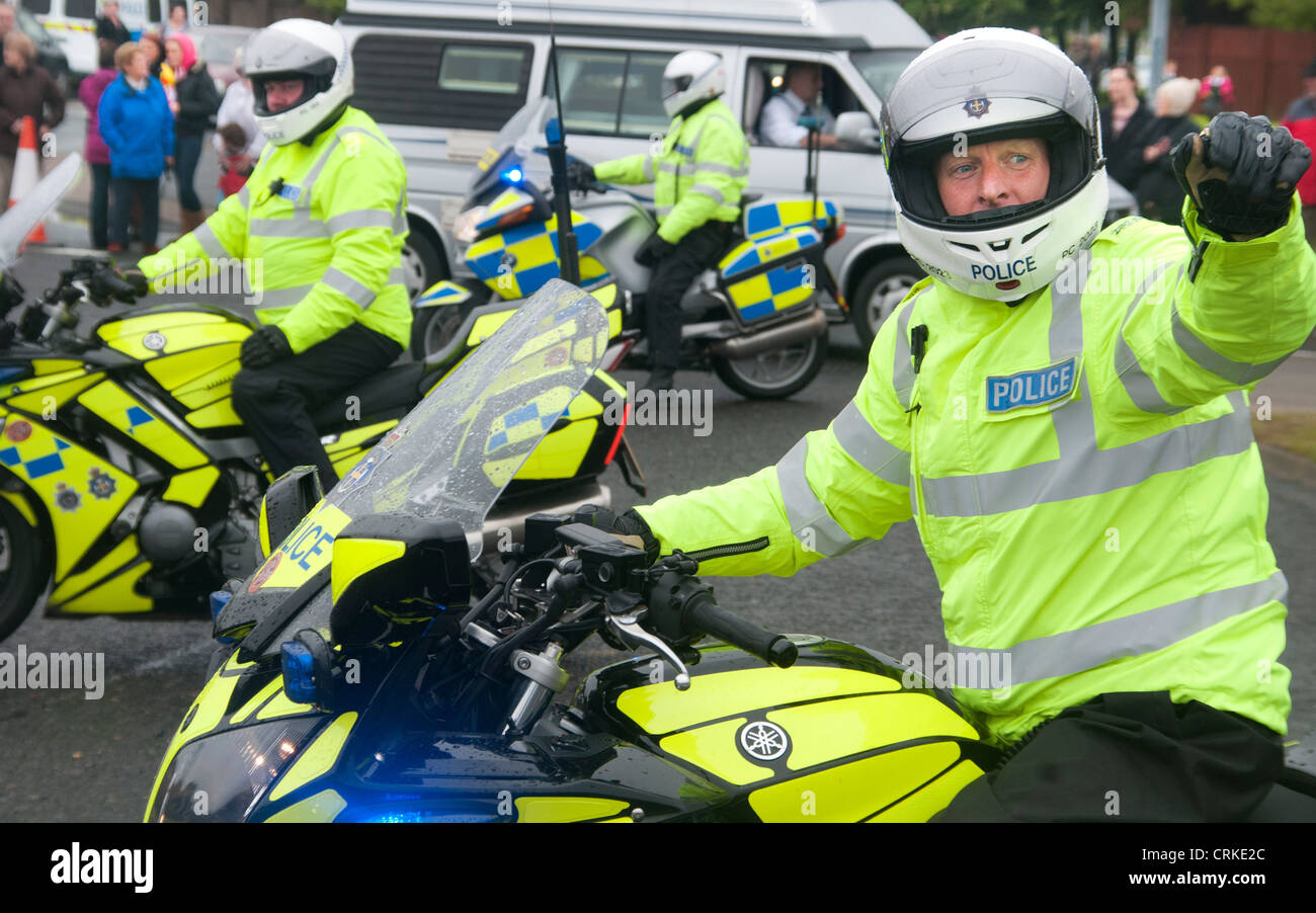 Police motorcylists controlling traffic Stock Photo - Alamy