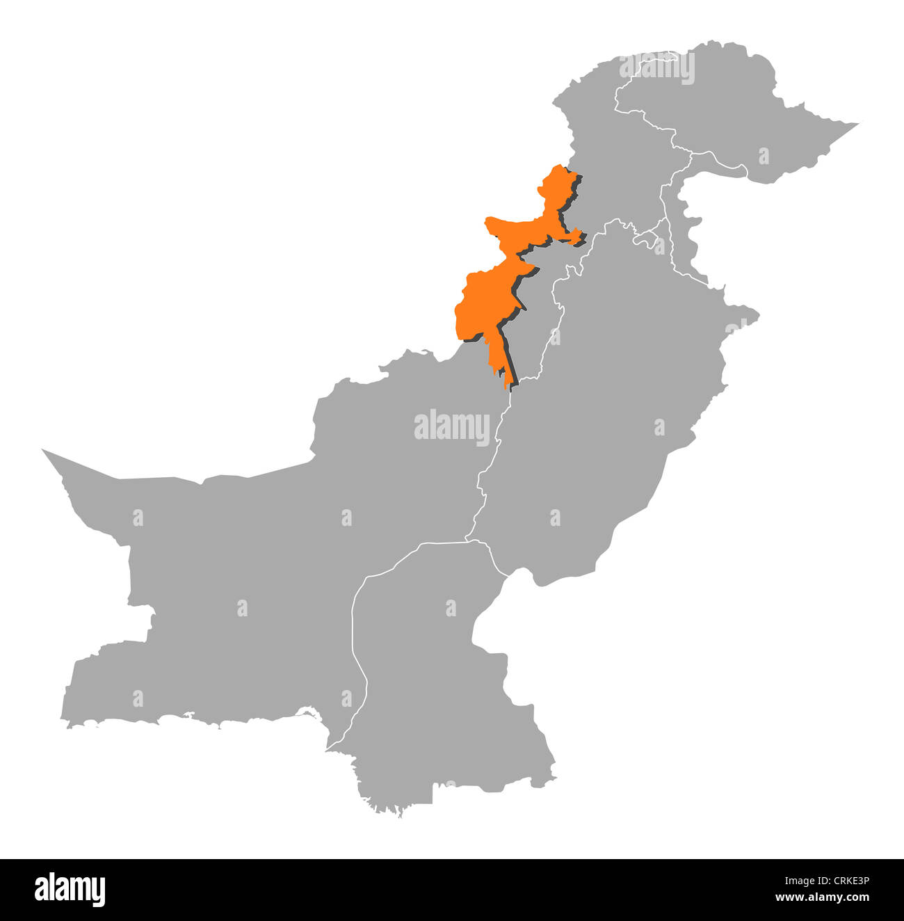 Political map of Pakistan with the several provinces where Federally ...