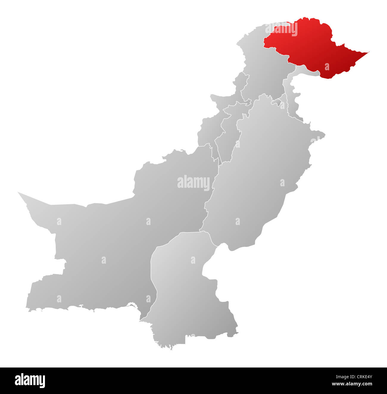 Political map of Pakistan with the several provinces where Gilgit ...