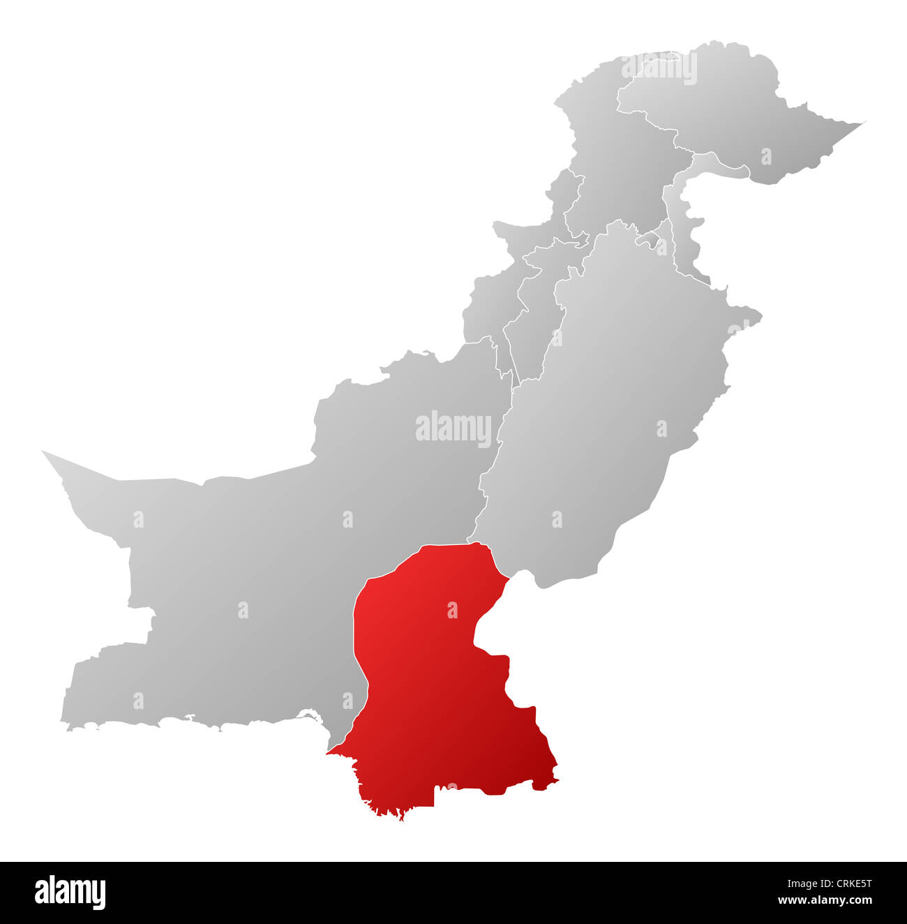 Political map of Pakistan with the several provinces where Sindh is ...
