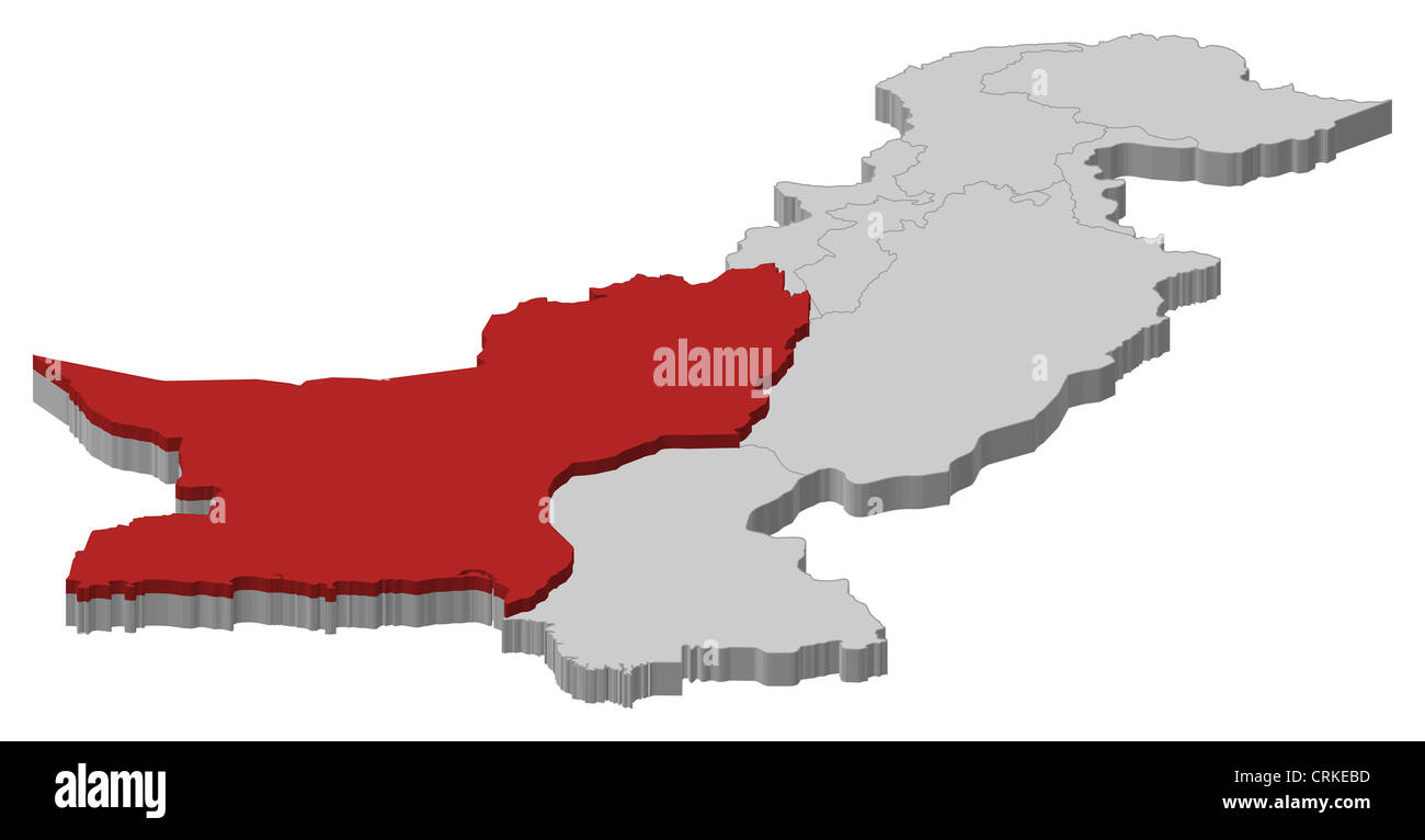 Political map of Pakistan with the several provinces where Balochistan ...