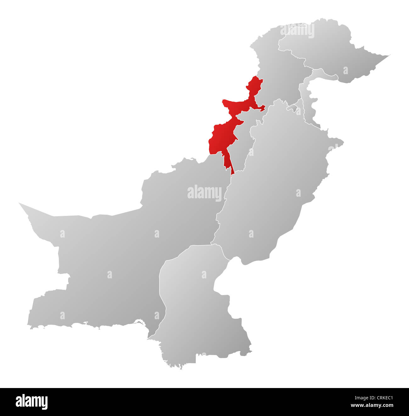 Political map of Pakistan with the several provinces where Federally ...