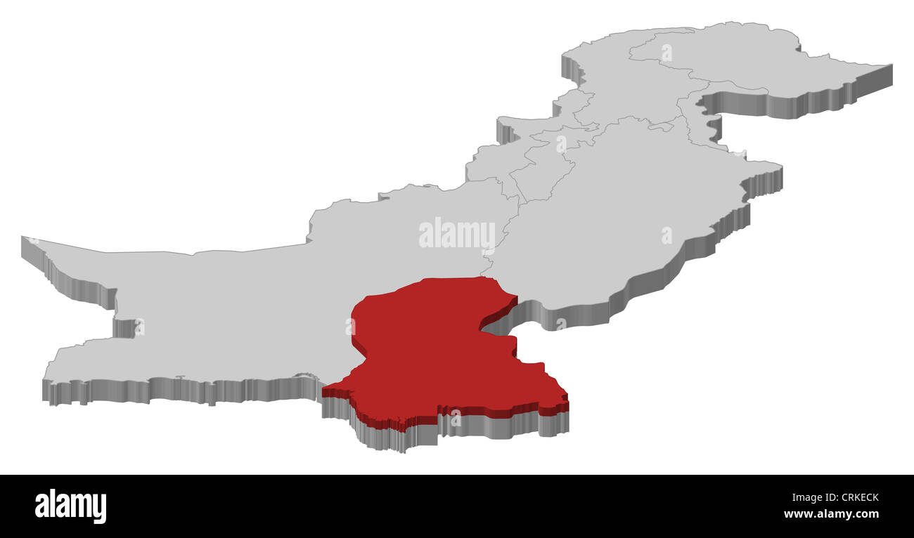 Political map of Pakistan with the several provinces where Sindh is ...