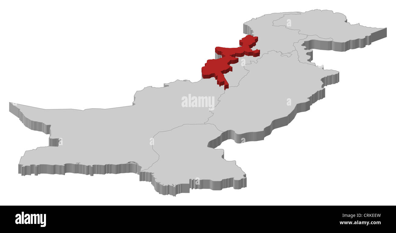 Political map of Pakistan with the several provinces where Federally ...
