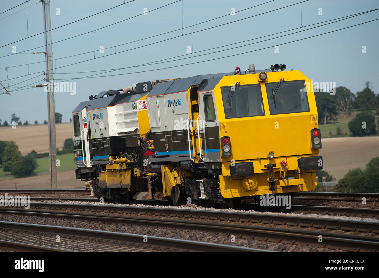 VolkerRail Ballast Regulator maintenance train on the Midland mainline ...