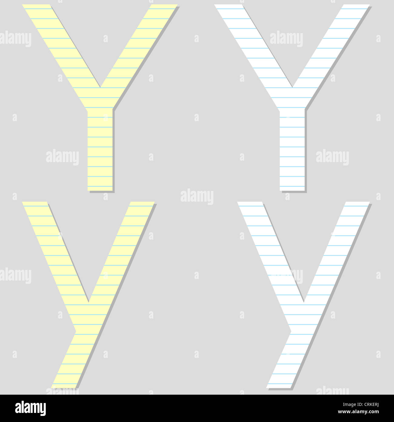 Paper Font Set Letter Y Stock Photo - Alamy