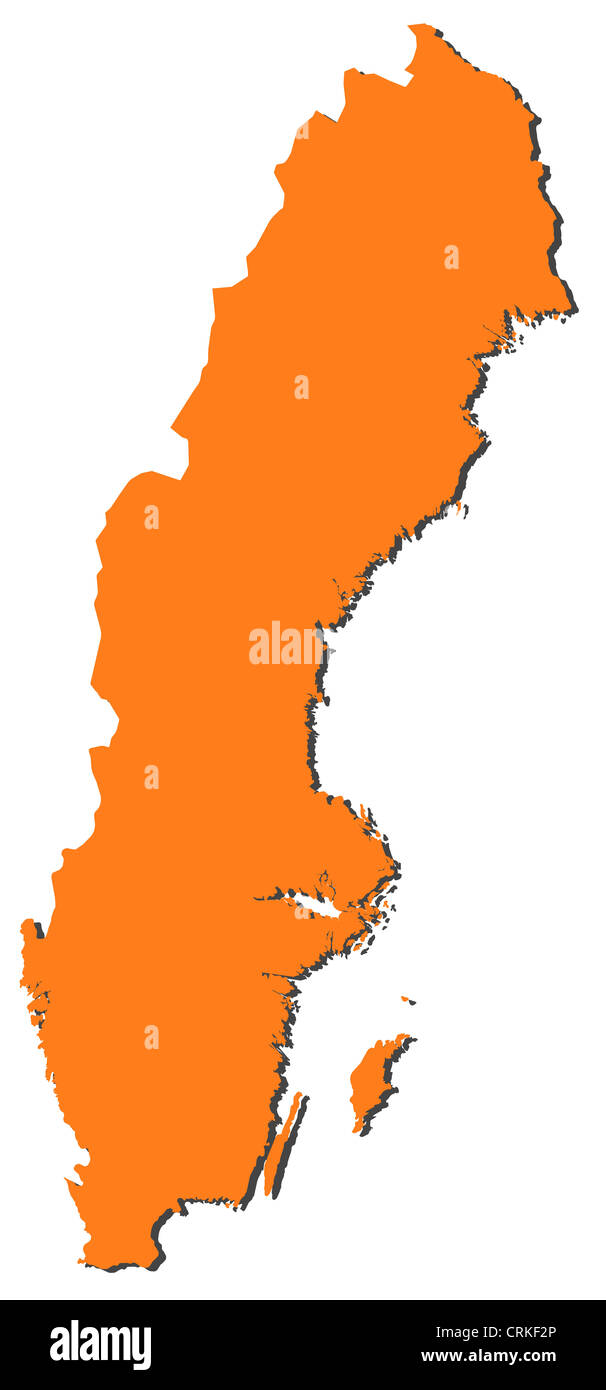 Political map of Sweden with the several provinces Stock Photo - Alamy