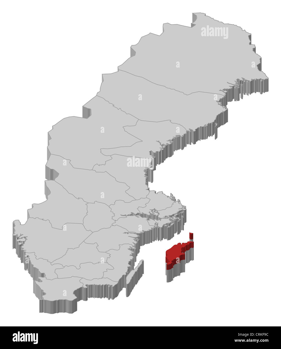 Political map of Sweden with the several provinces where Gotland County ...