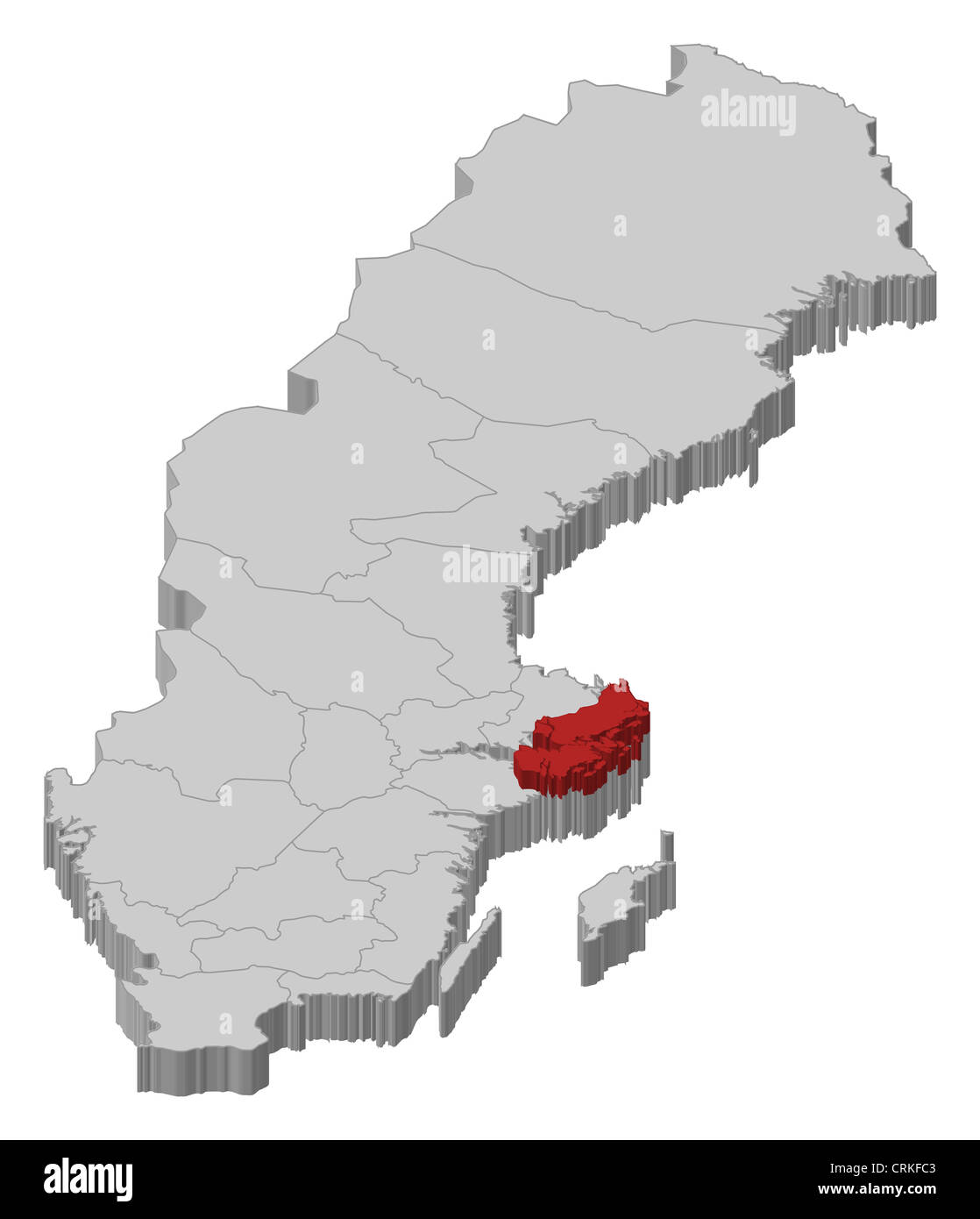 Political map of Sweden with the several provinces where Stockholm ...
