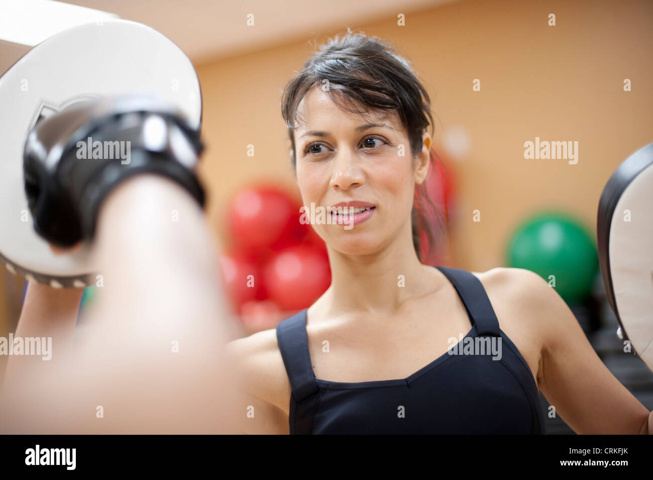 Women kick boxing in gym Stock Photo - Alamy