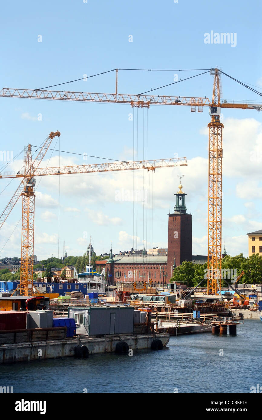Construction crane in Stockholm Stock Photo - Alamy
