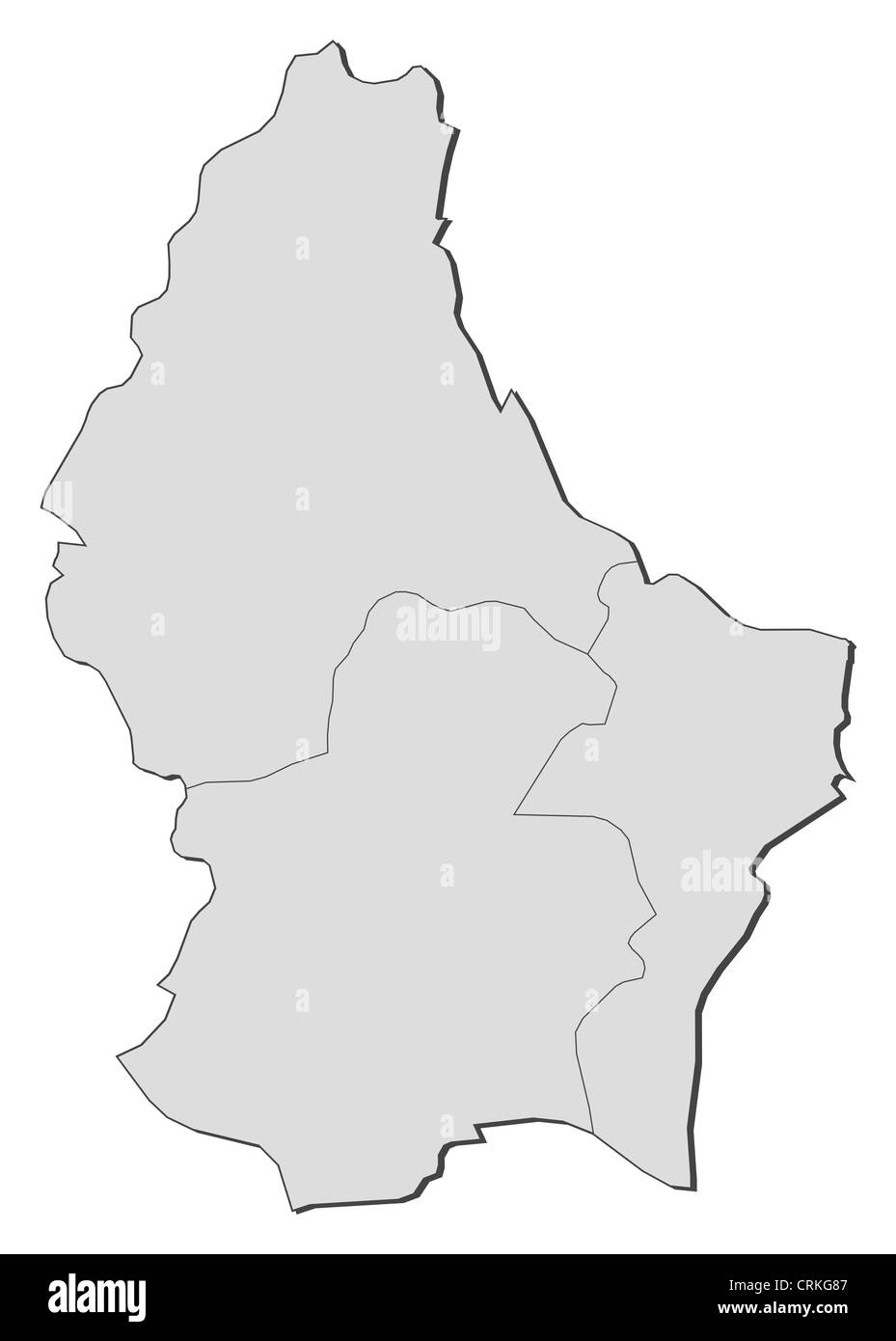 Political map of Luxembourg with the several Districts Stock Photo - Alamy