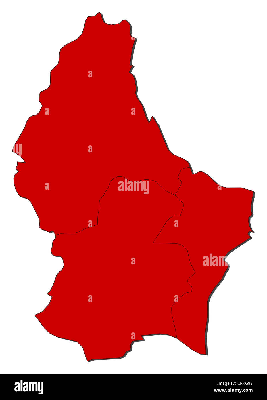 Political map of Luxembourg with the several Districts Stock Photo - Alamy