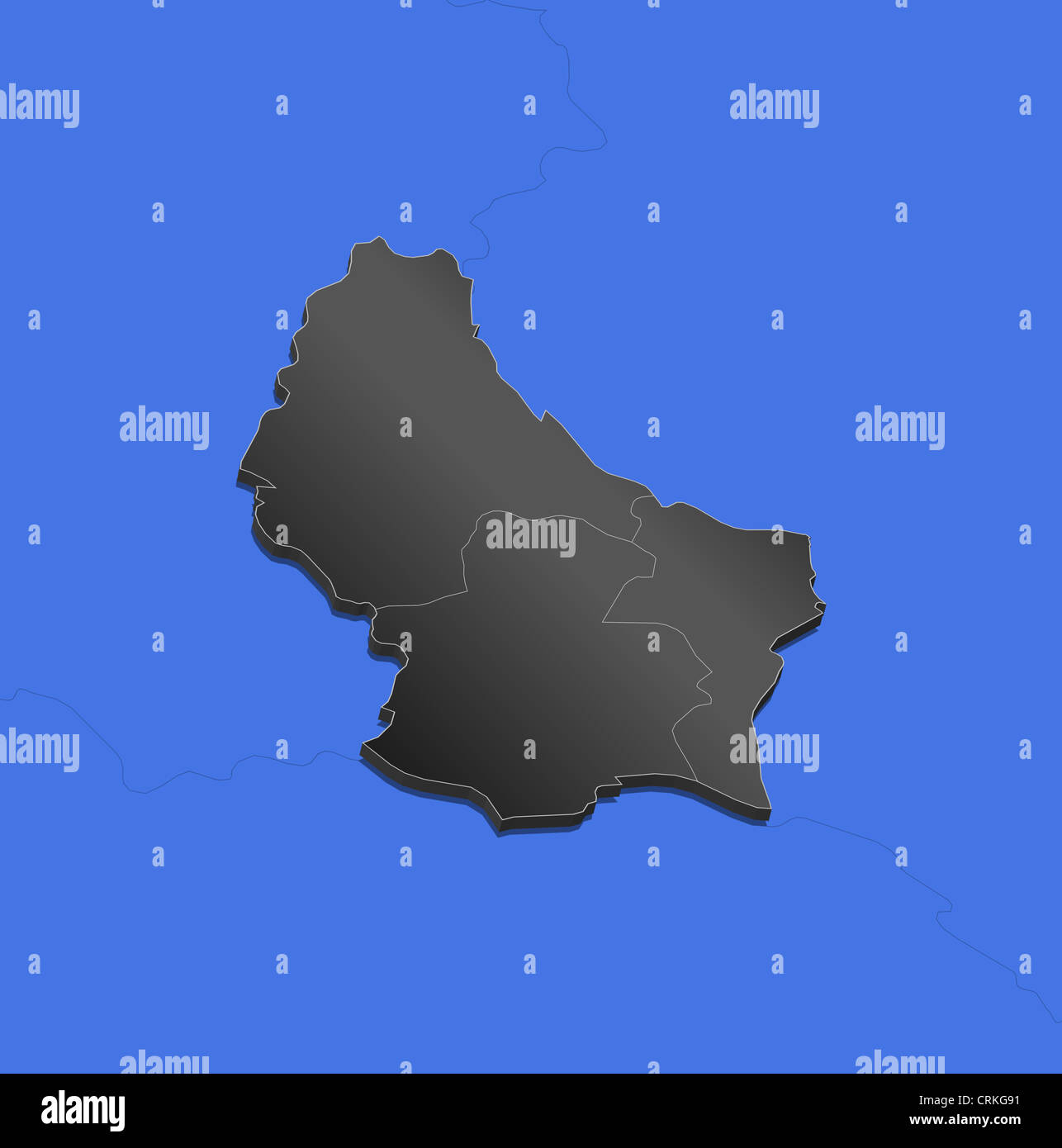 Political map of Luxembourg with the several Districts Stock Photo - Alamy