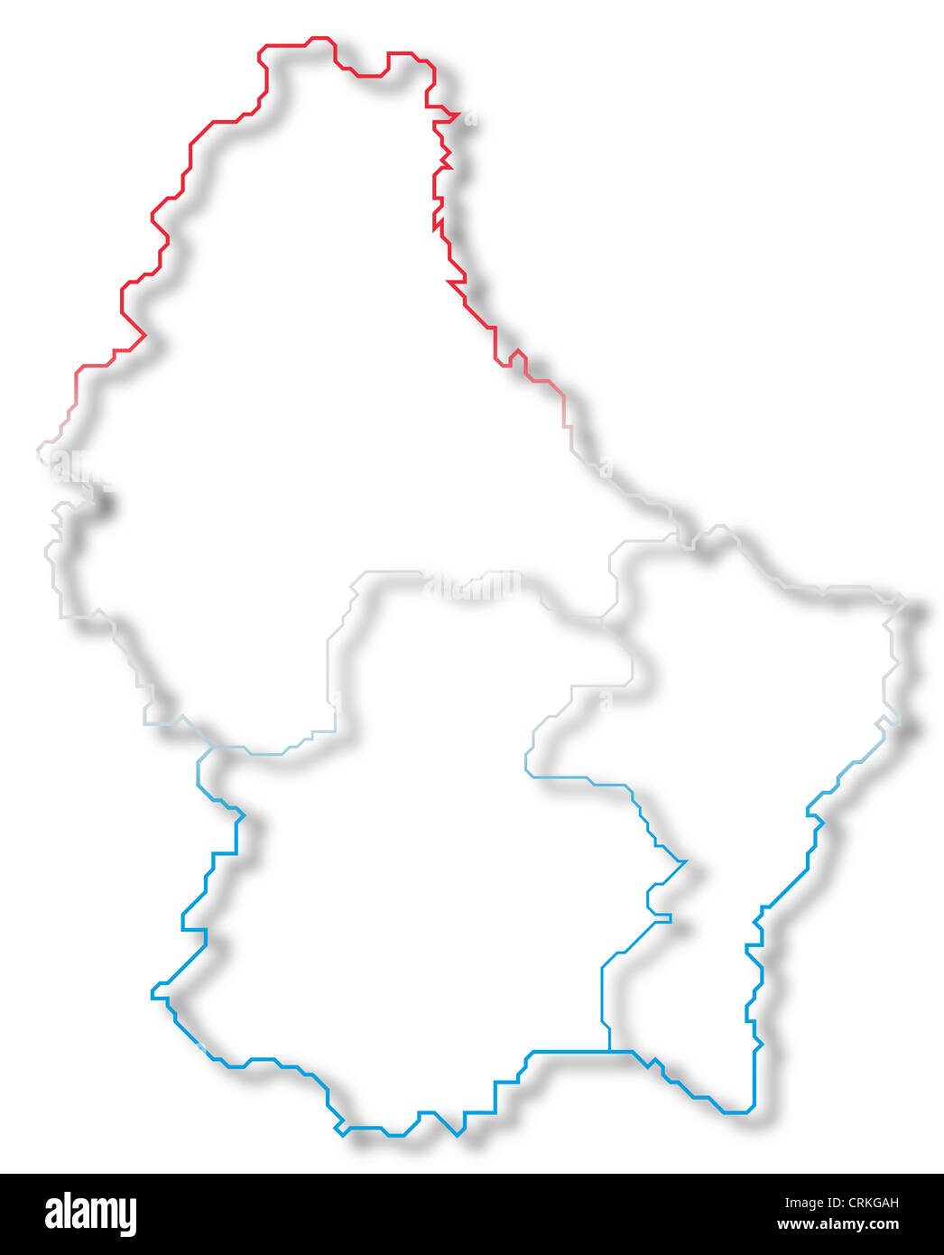 Political map of Luxembourg with the several Districts Stock Photo - Alamy