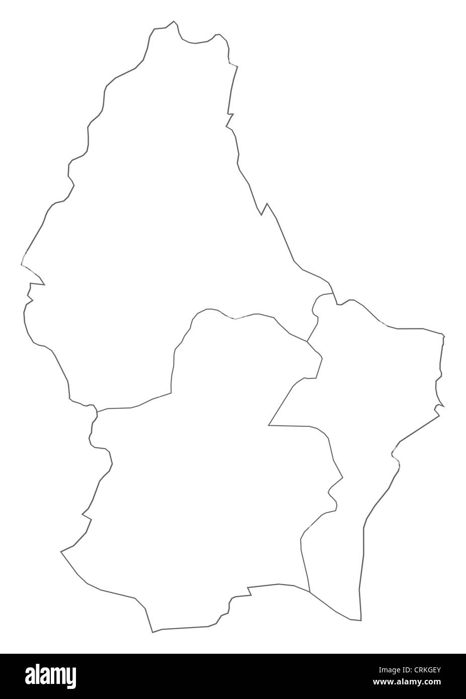 Political map of Luxembourg with the several Districts Stock Photo - Alamy