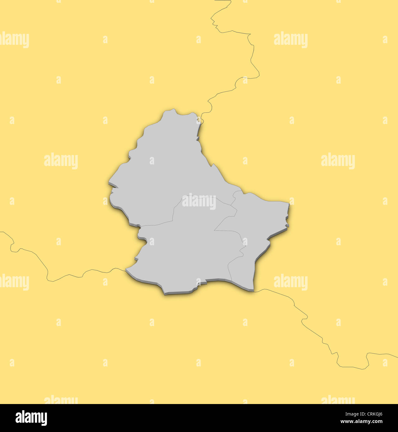 Political map of Luxembourg with the several Districts Stock Photo - Alamy