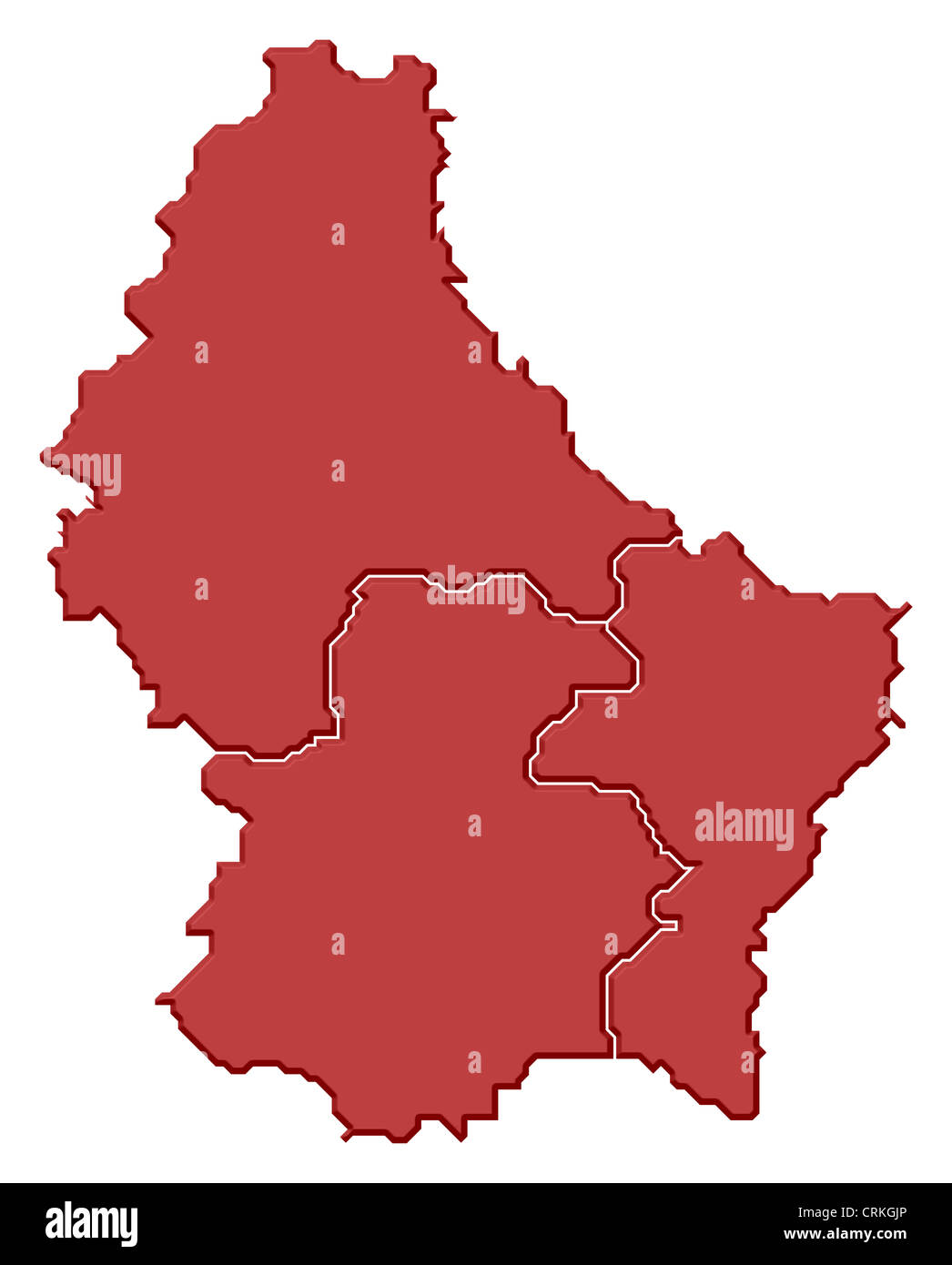 Political map of Luxembourg with the several Districts Stock Photo - Alamy