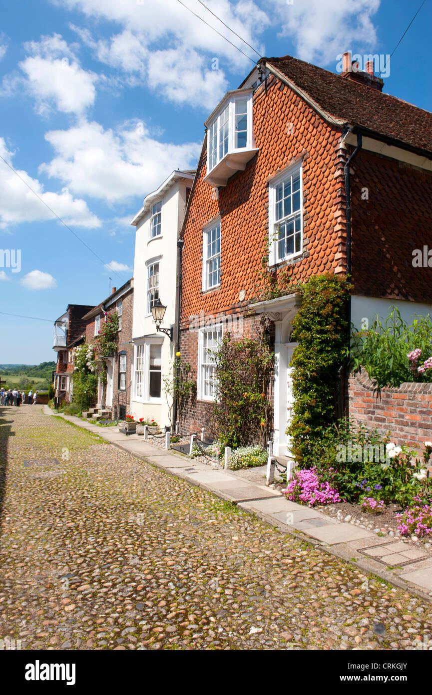 Cobbled street in the historic town of Rye, East Sussex, UK Stock Photo ...