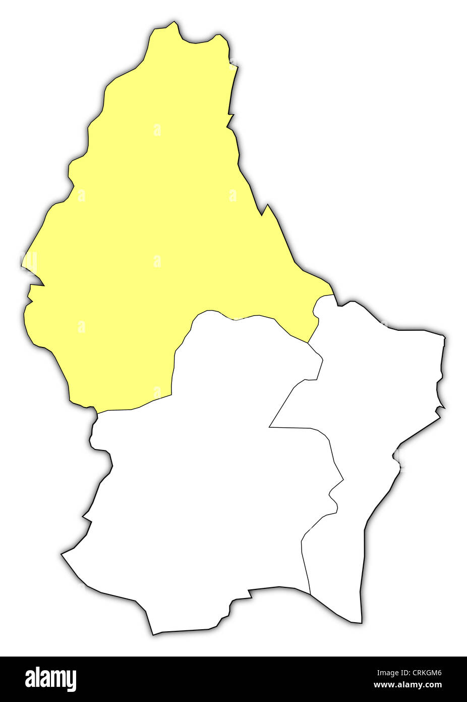 Political map of Luxembourg with the several districts where Diekirch ...