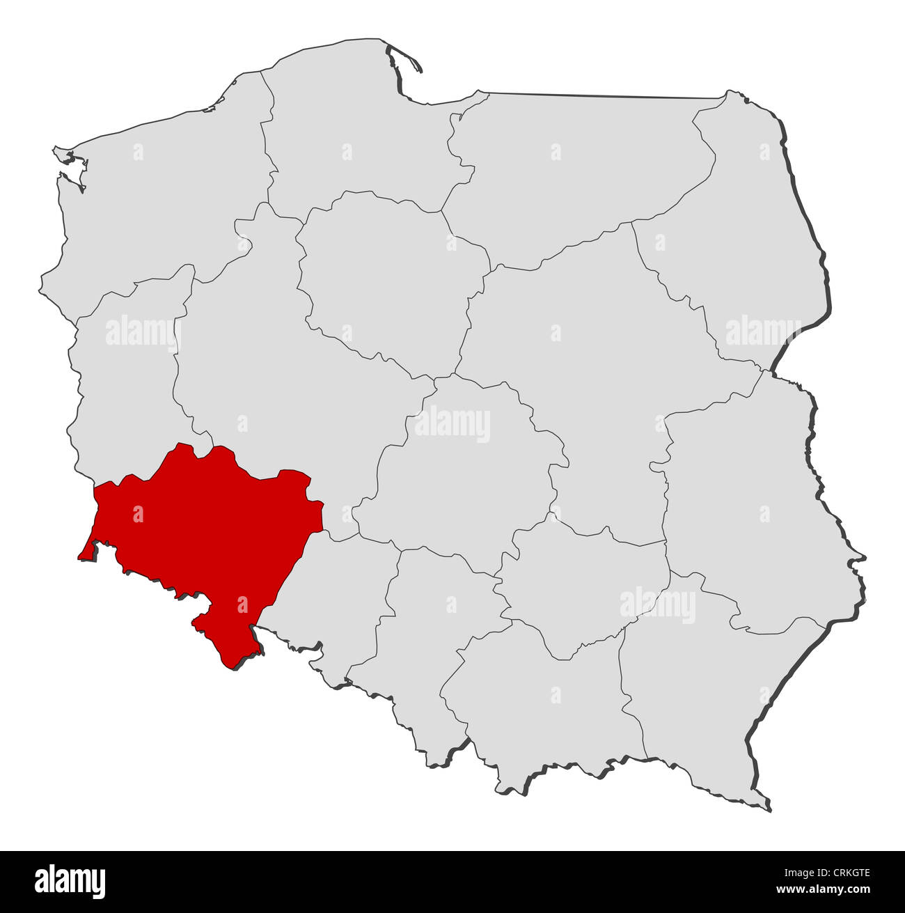 Political map of Poland with the several provinces (voivodships) where ...