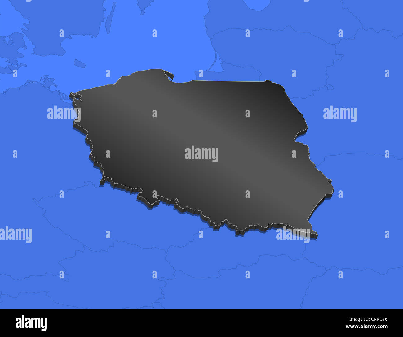 Political map of Poland with the several provinces (voivodschips Stock ...