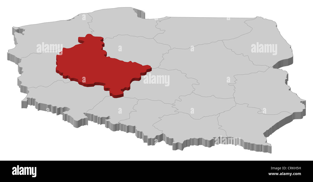 Political map of Poland with the several provinces (voivodships) where ...