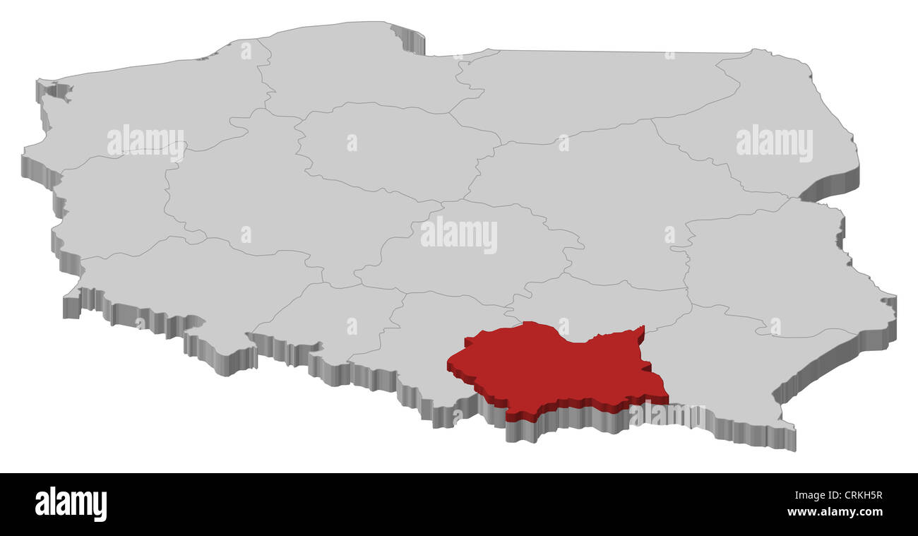 Political map of Poland with the several provinces (voivodships) where ...