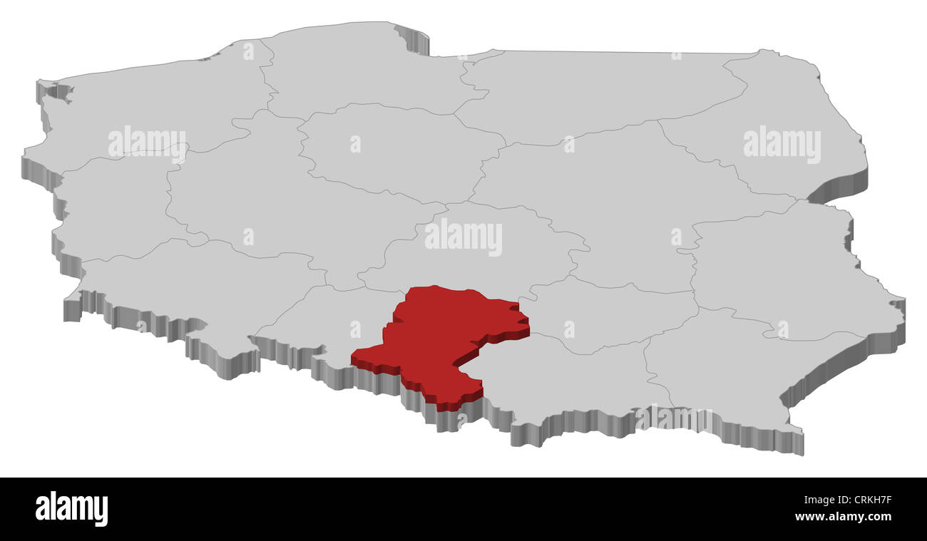Political map of Poland with the several provinces (voivodships) where ...