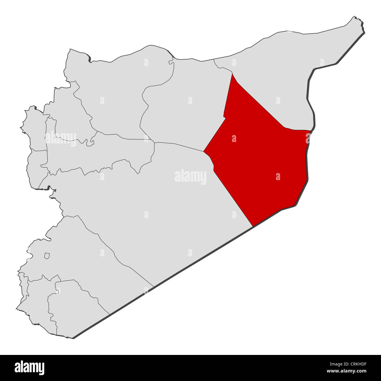Political map of Syria with the several governorates where Deir ez-Zor ...